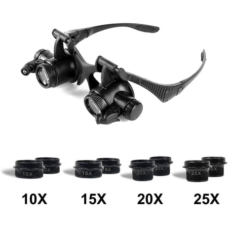 Magnifier 10x 15x 20x 25x Magnifier Magnification, Adjustable LED Light ...
