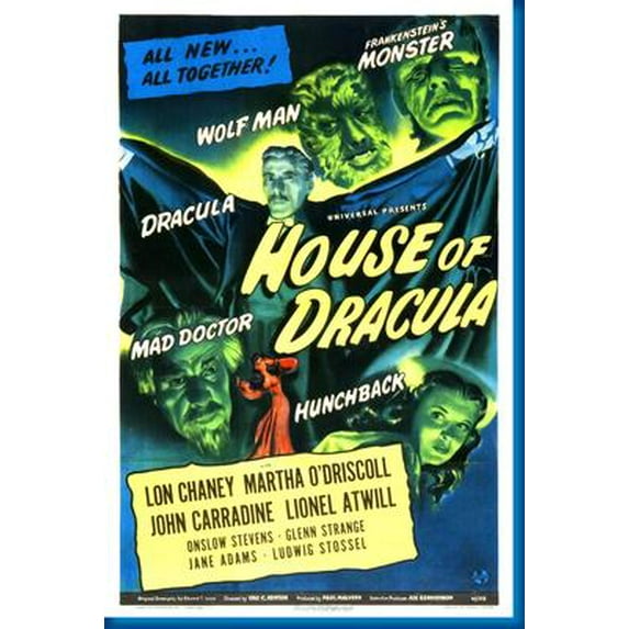 House Of Dracula Movie Poster 16in x 24in 16x24 Multi-Color Square ...