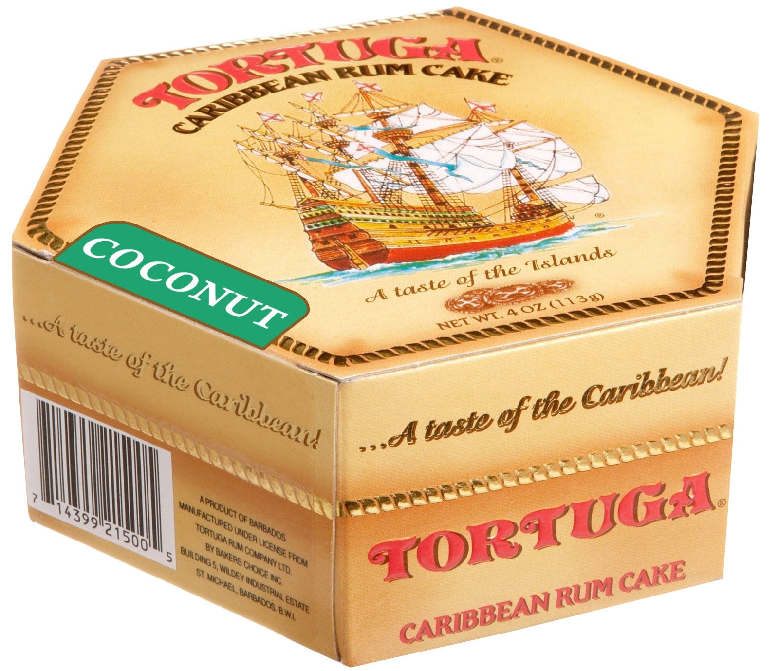 Tortuga Caribbean Rum Cake 4 oz Coconut Flavor - Walmart.com