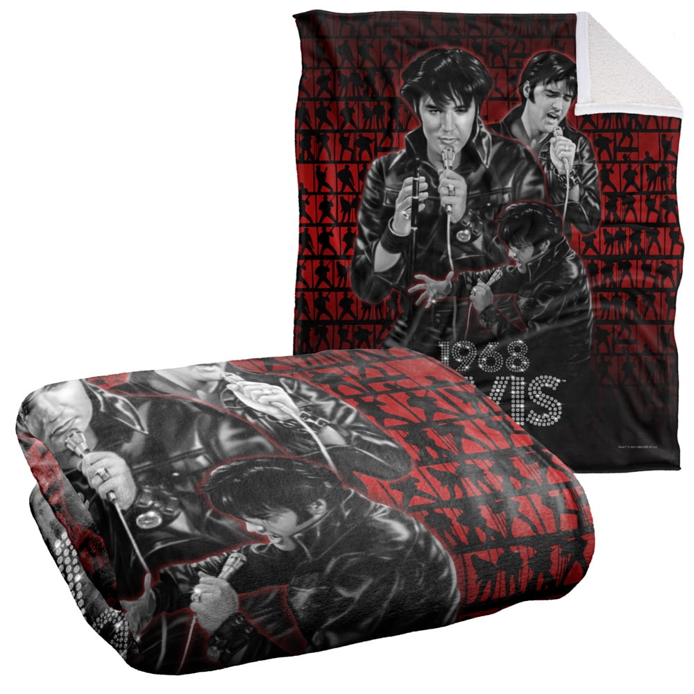 Elvis Presley Blanket, 50"x60", Comeback Performance Silky Touch Sherpa ...