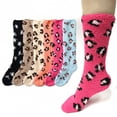12 Pairs Women Girl Winter Socks Cozy Long Knee High Fuzzy Slipper Warm ...