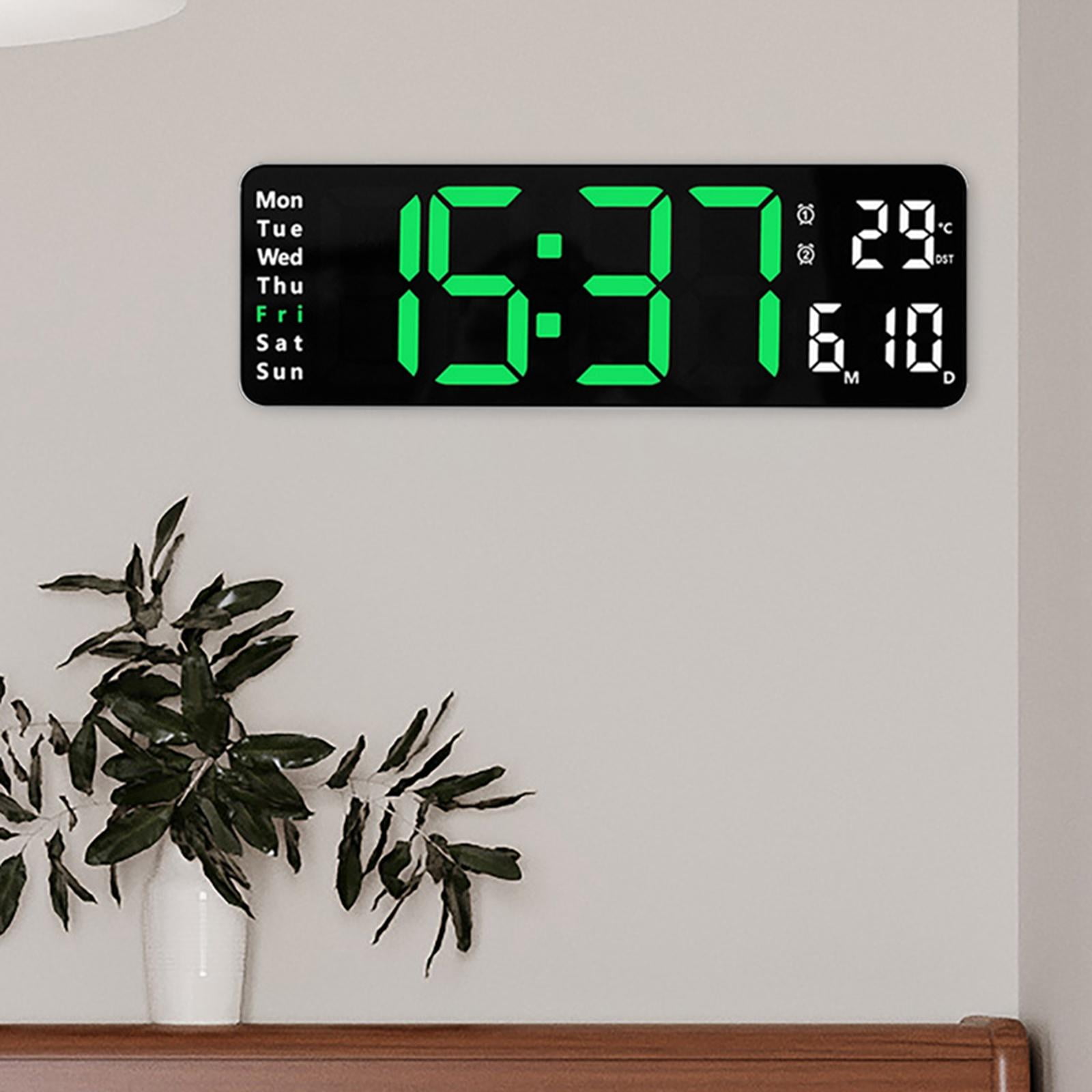 Oversized Digital Clock Decors Adjustable Brightness Date/Day Wall ...