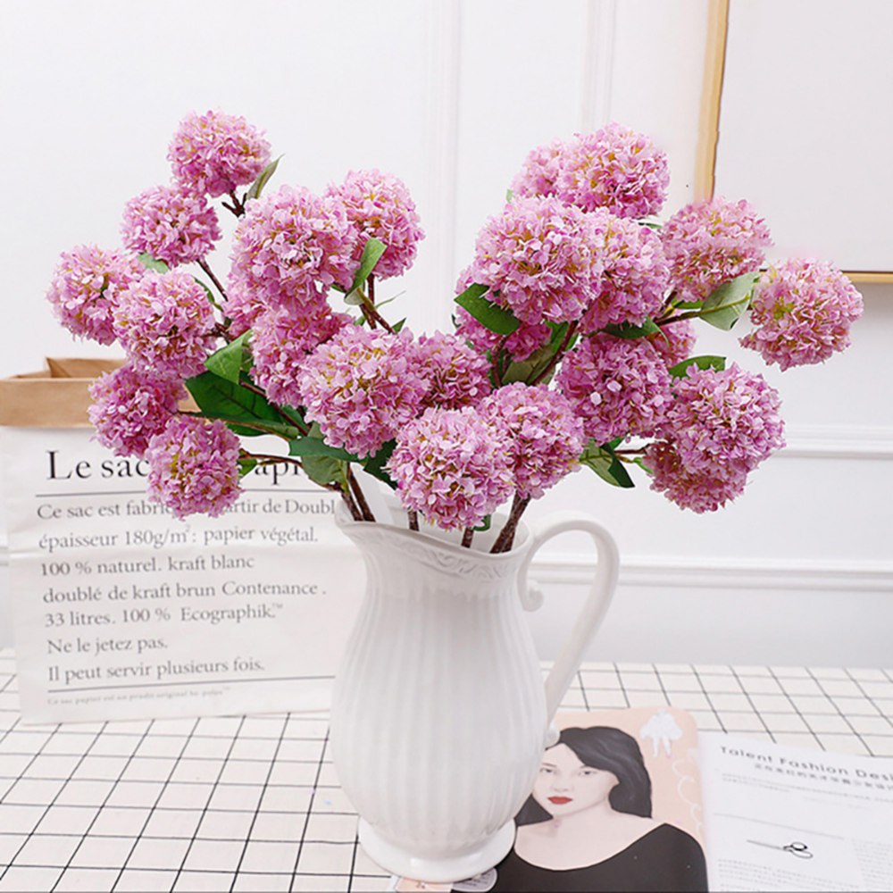 Tiny Artificial 5 Heads Hydrangea Bouquet Faux Mini Silk Hydrangea ...