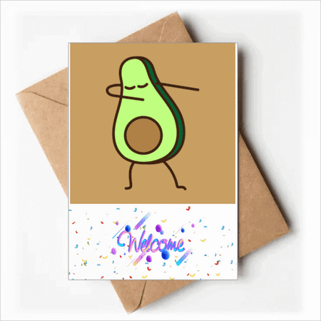 Fruit Avocado Green Core Art Deco Fashion Welcome Back Greeting Cards ...