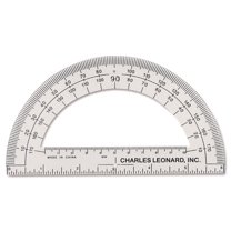 Charles Leonard Open Center Protractor, Plastic, 6" Ruler Edge, Clear ...