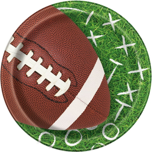 Game Day Football Paper Dinner Plates, 9in, 8ct - Walmart.com