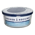 Anchor Hocking Glass Food Storage Container with Lid, 7 Cup Round ...