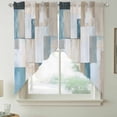 Abstract Color Block Swag Curtain Valance for Window 2 Panels Blue ...