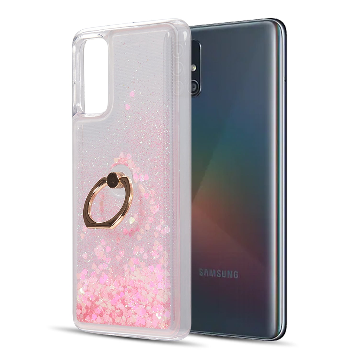 Samsung Galaxy A51 Ring Liquid Sparkling Quicksand Tpu Case - Walmart.com