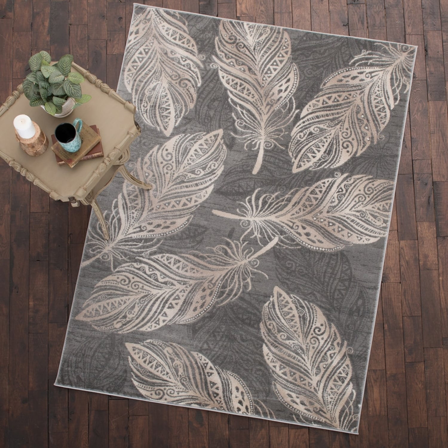 Mayberry Rug Brentwood Feather Ornate Area Rug - Walmart.com - Walmart.com