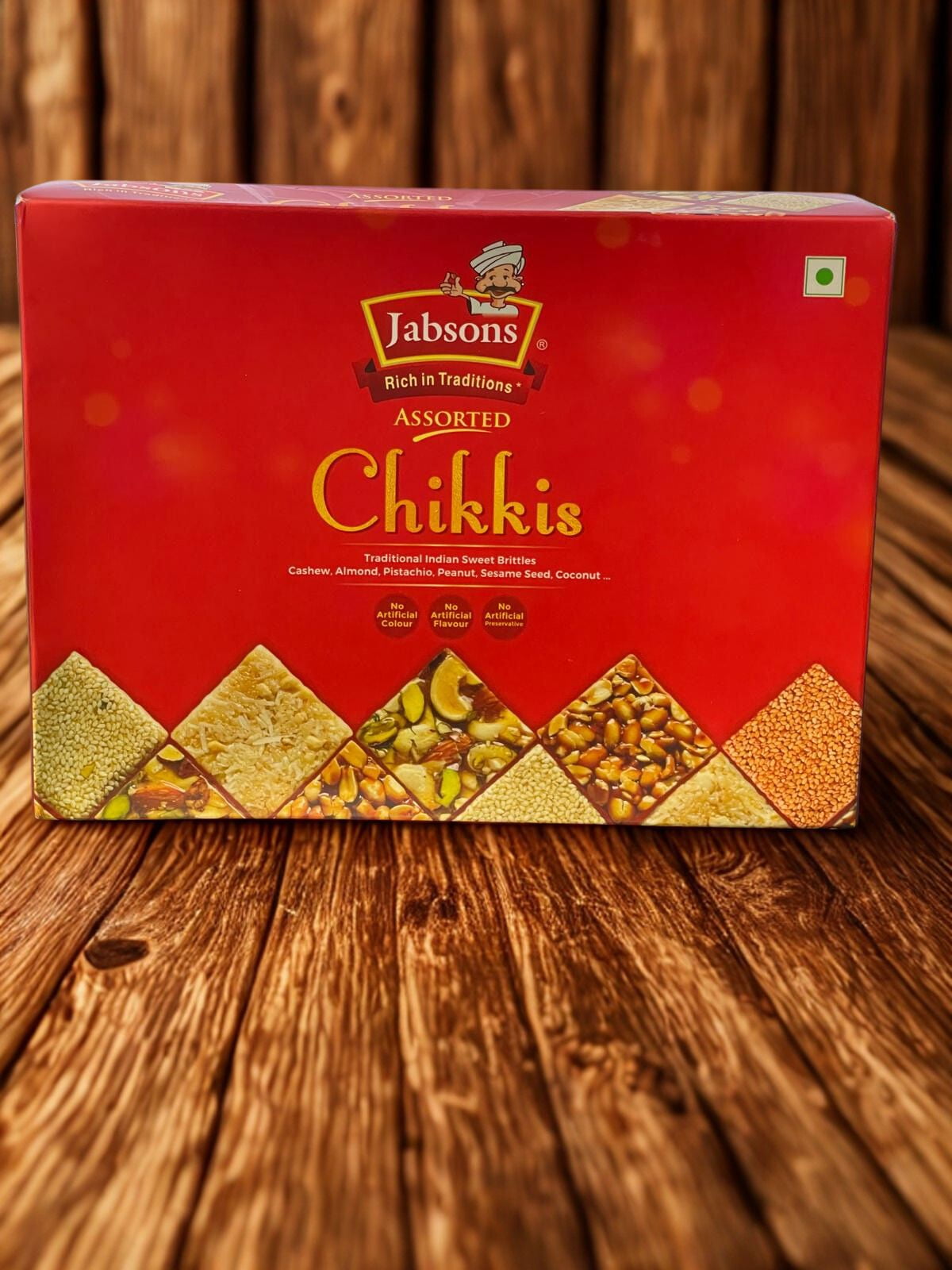 Jabsons - Assorted Chikki Premium Sweets (400g), (Peanuts, Sesame ...