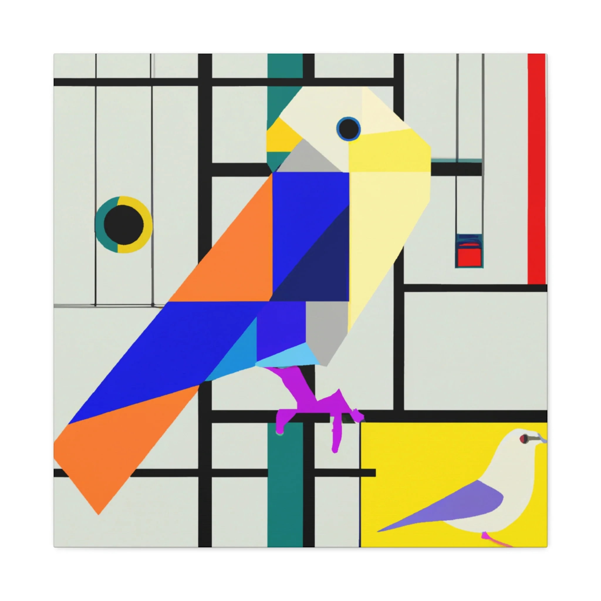 Parakeets in Periwinkle - Canvas - Walmart.com