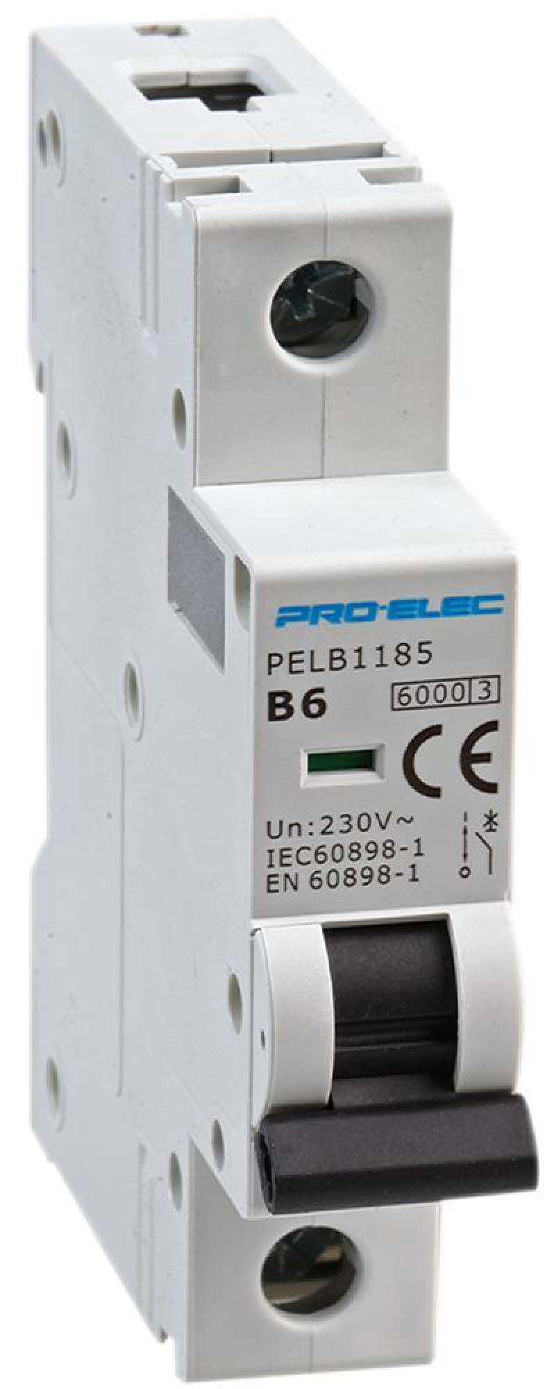 PRO ELEC - 6A Single Pole MCB, B Curve, 6kA - Walmart.com