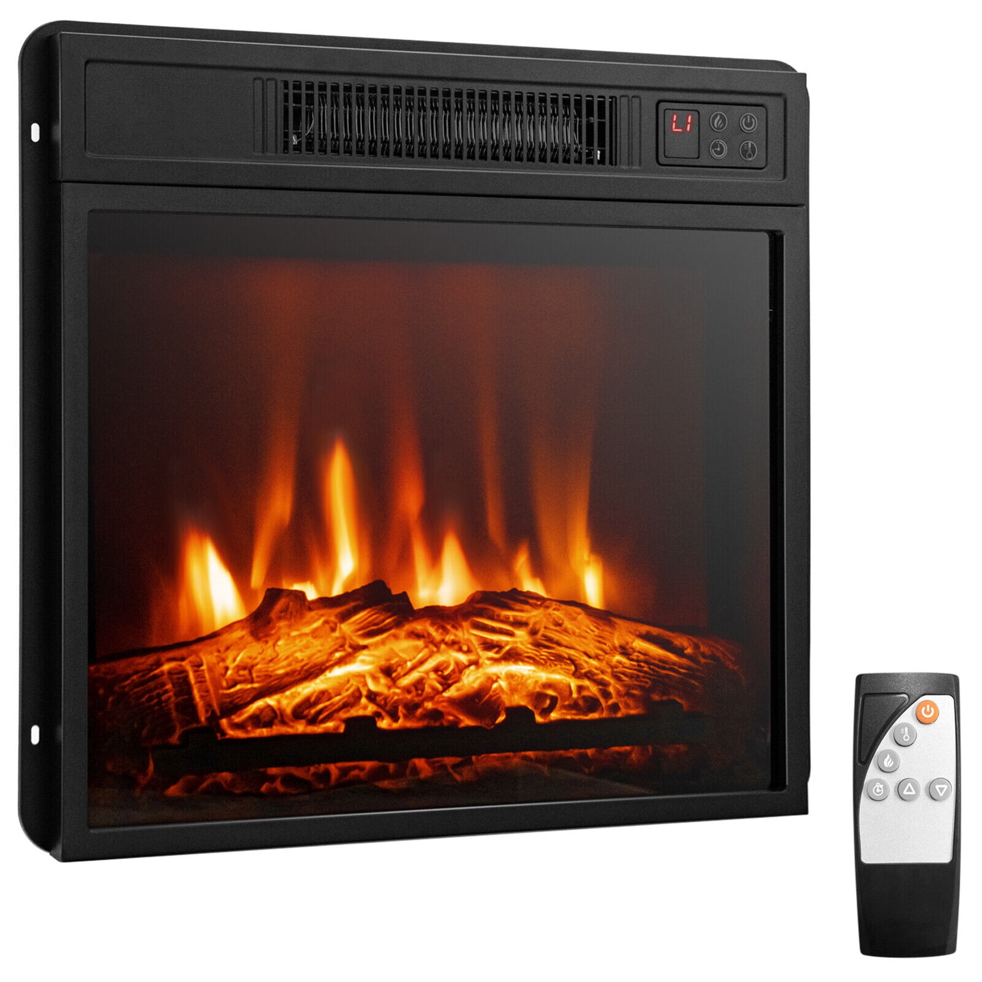Gymax 18'' Electric Fireplace Inserts & Freestanding Adjustable Heater ...