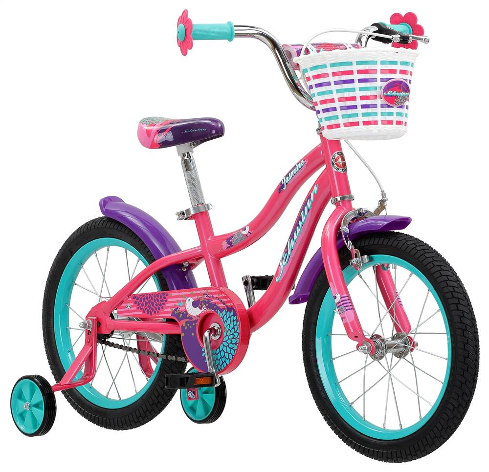 Schwinn Jasmine Girls Bike With Training Wheels 16 Inch Wheels Pink Schwinn Jasmine Girls Bike With Training Wheels 16 Inch Wheels Pink