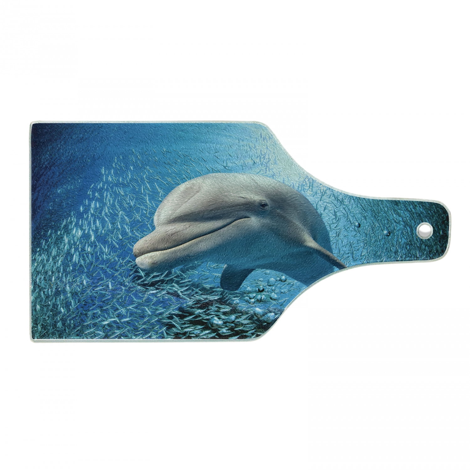 Sea Animals Cutting Board, Bottlenose Dolphin in the Ocean Fish ...
