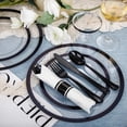 350 Pcs Clear and Black Plastic Plates and Cups Set, Includes 50 Dinner ...