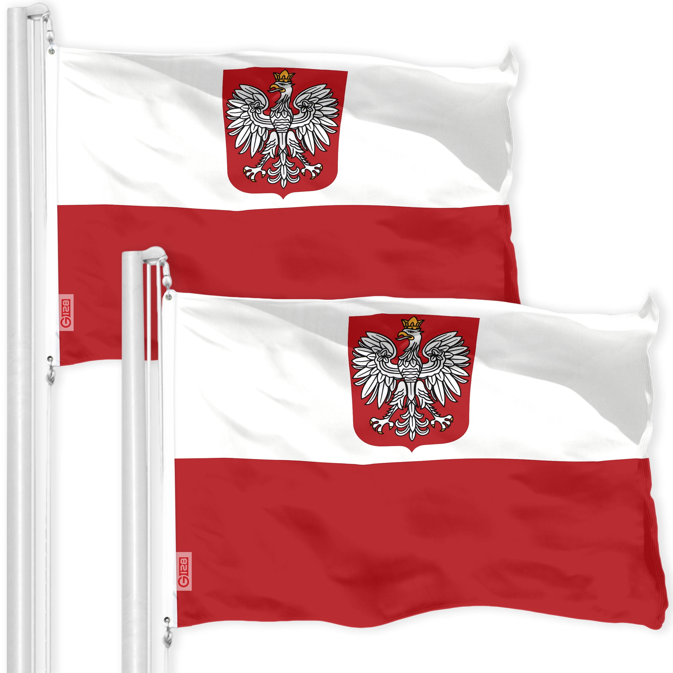 Poland Ensign Polish Flag 3x5FT 2-Pack 150D Printed Polyester By G128 ...