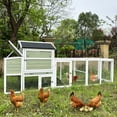 AUU Large Wooden Outdoor Chicken Coop with Run & Nesting Box ...