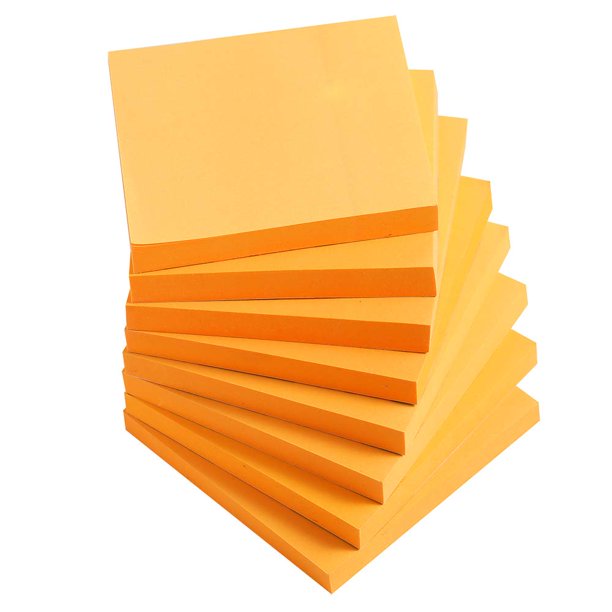 Sticky Notes 3x3 Inches,Bright Orange Self-Stick Pads, Easy to Post for ...