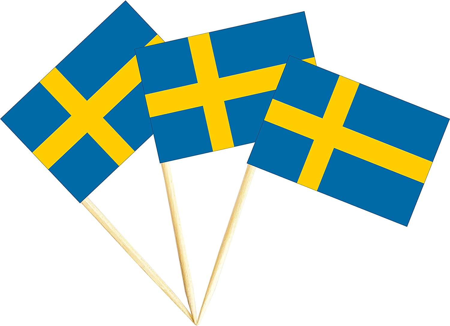 100 Pcs Sweden Toothpick Flags,Cupcake Toppers Sweden Flag, Food ...