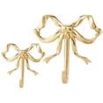 2 Sets 2 Styles Bowknot Brass Clothes Hanger Wall Mounted Coat Hook ...