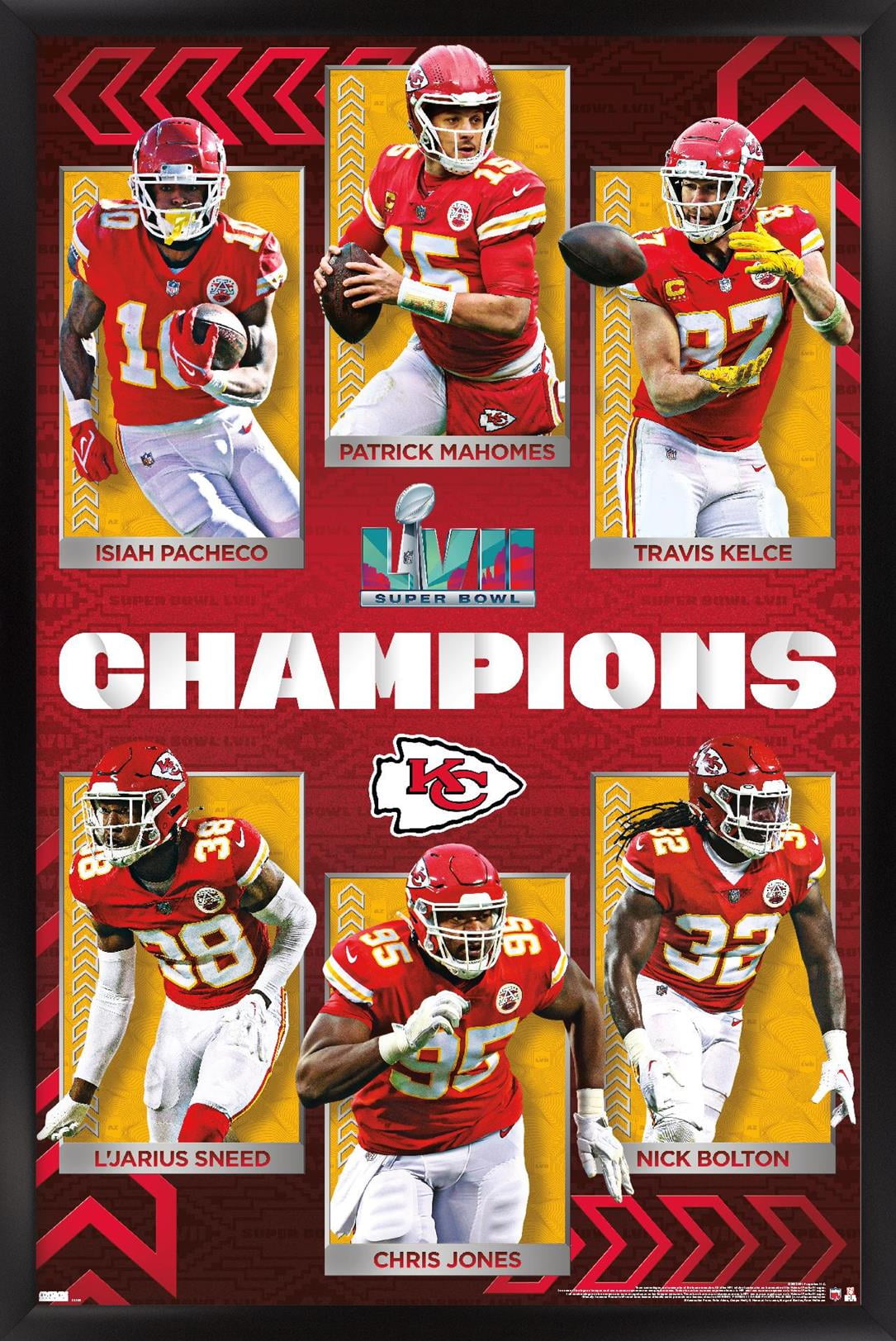 NFL Kansas City Chiefs - Super Bowl LVII Champions Wall Poster, 22.375 ...