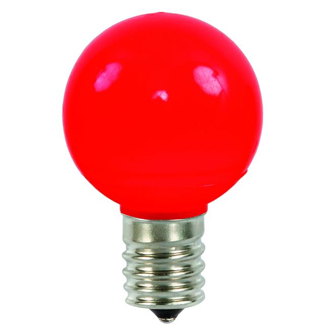 0.96 watt G50 Red Ceramic LED Bulb with E17 Nickel Base - 25 per Bag ...