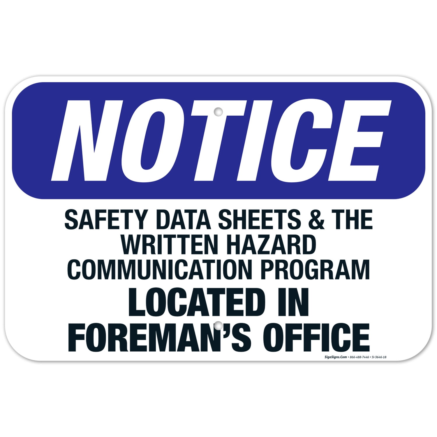 Safety Data Sheets & Written Hazard Communication Is Located In Foreman ...