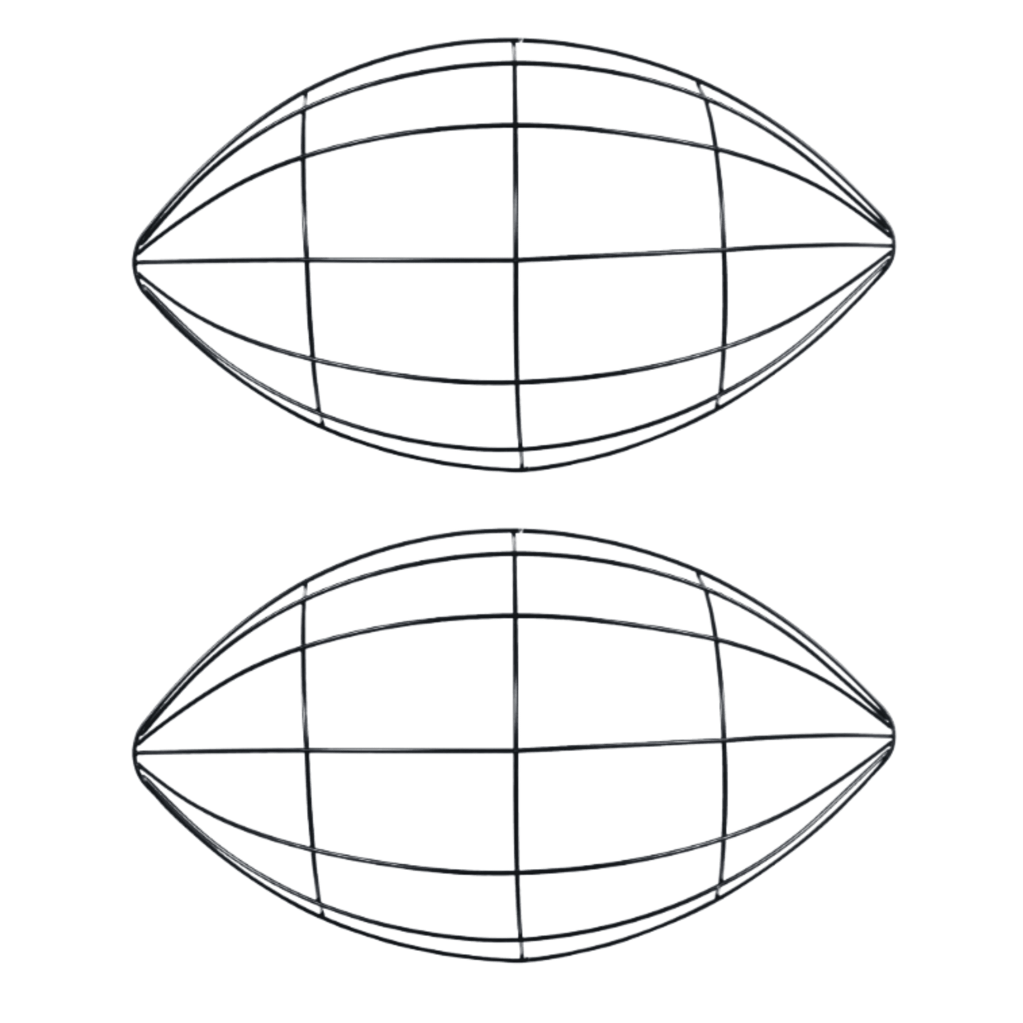 FSSTAM Football Shaped Metal Wire Wreath Frame Set of 2, Large Frames ...