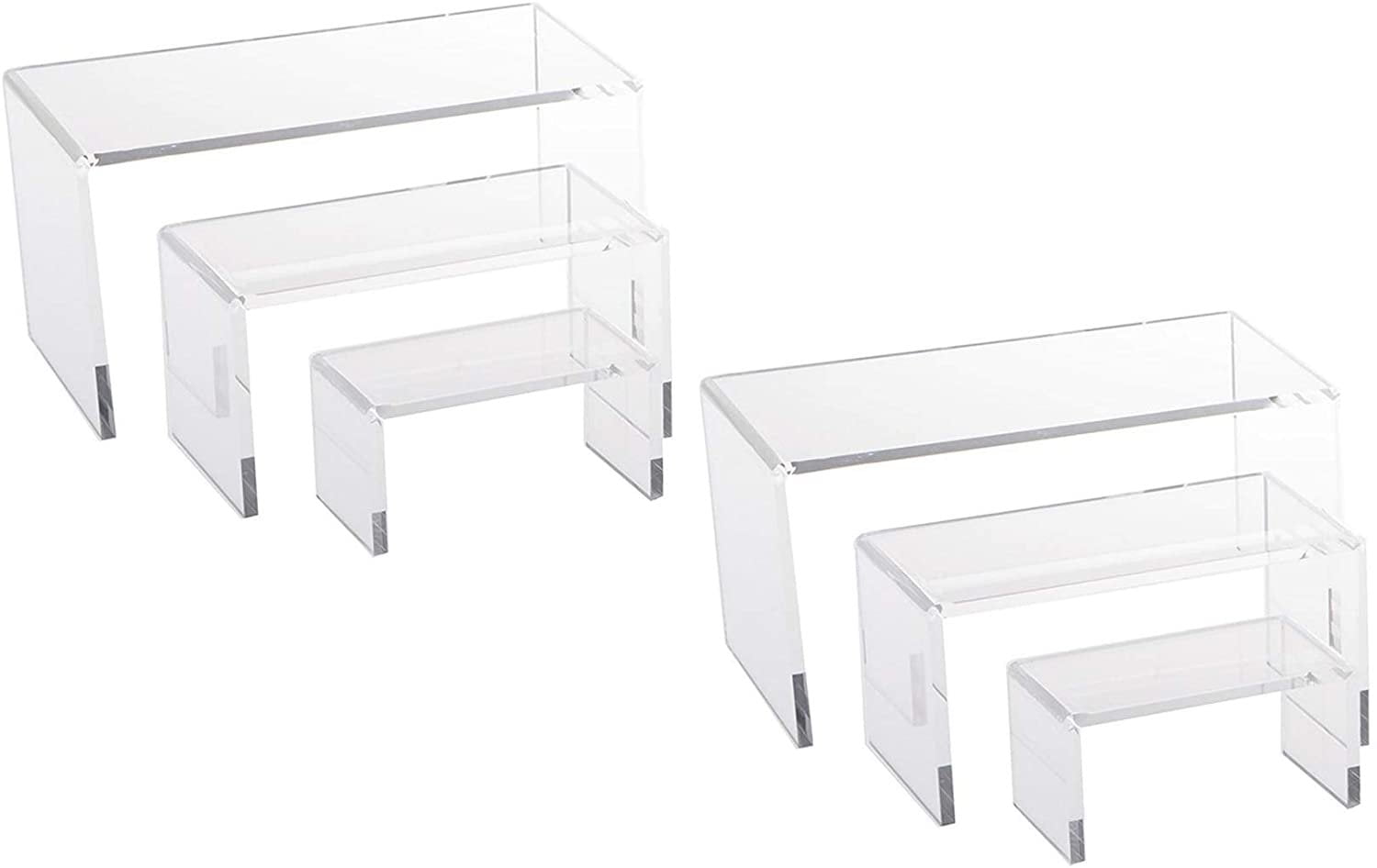 6 Piece Small Acrylic Riser Set Clear Acrylic Display Riser Set ...