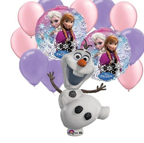 13 pc Disney Frozen Party Balloons: Jumbo Olaf , Elsa Anna Round, 5 ...