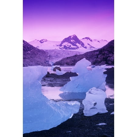 Icebergs At Nellie Juan Glacier Derickson Bay Pws Poster Print (22 x 34 ...