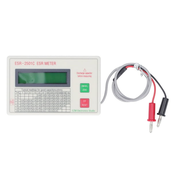 ESR Capacitor Tester Capacitance Meter Kit With Meter Pen Probes For ...