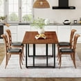 Kitchen Dining Room Table for 4 People, 55 inch Rectangular Dinner ...