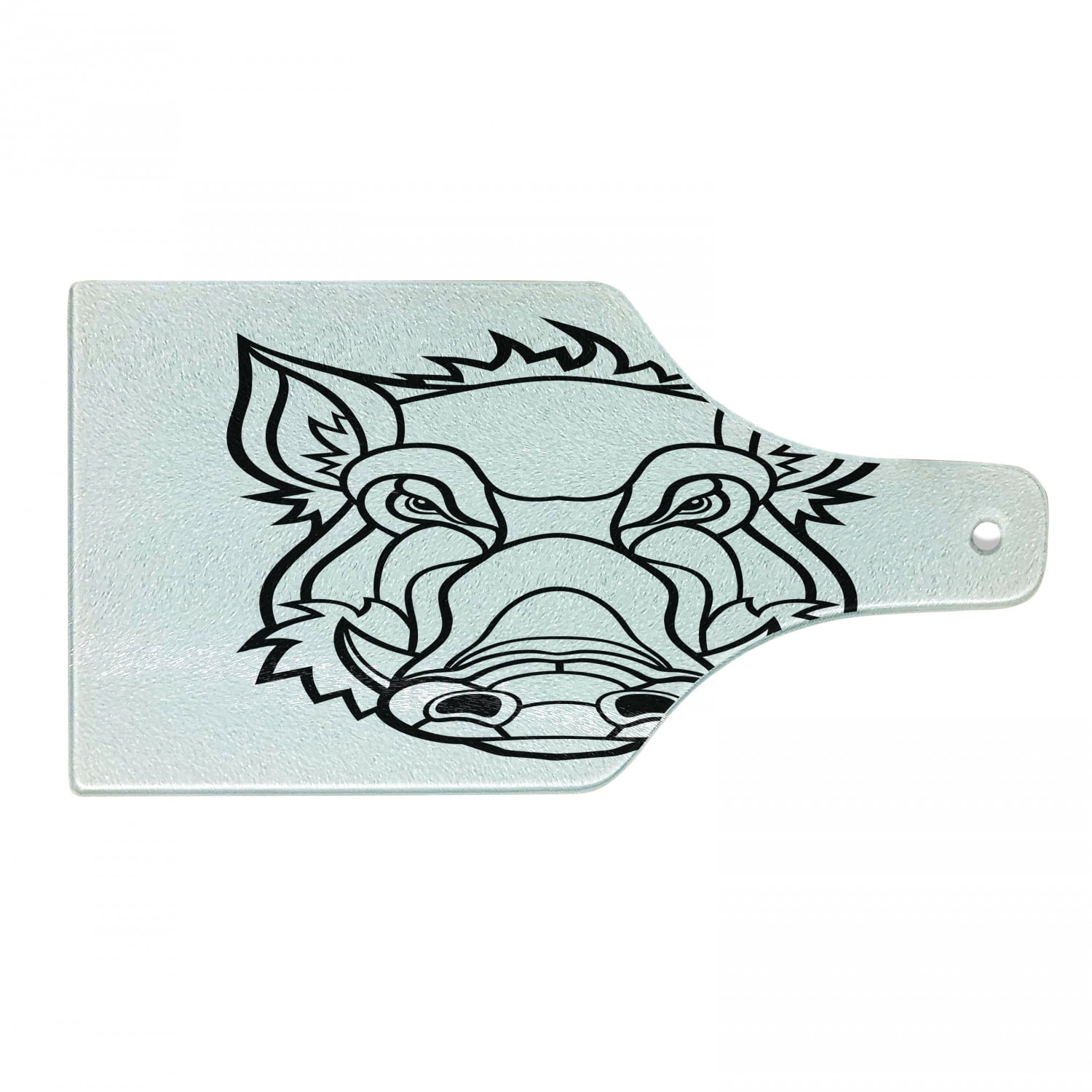 Razorback Cutting Board, Uncolored Outline Design Drawing of Wild Boar ...