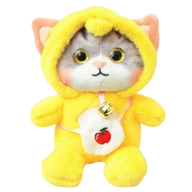 Cartoon Cat Stuffed Animal Cat Doll Bell Toys for Bedroom Sofa Living ...