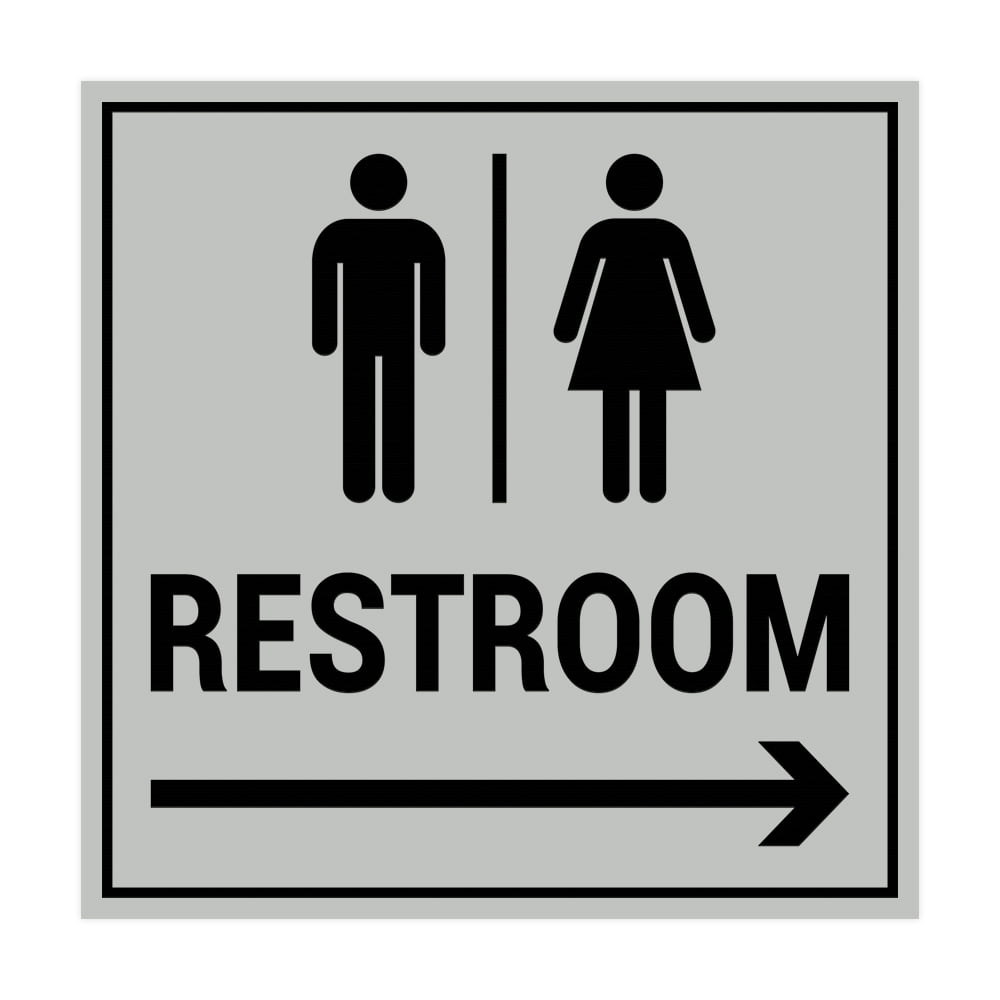 Square Restroom Sign (Lt Gray) - Small - Walmart.com