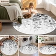 Grey Eucalyptus Round Area Rug 6 FT, Non Slip Bedroom Rugs, Spring ...