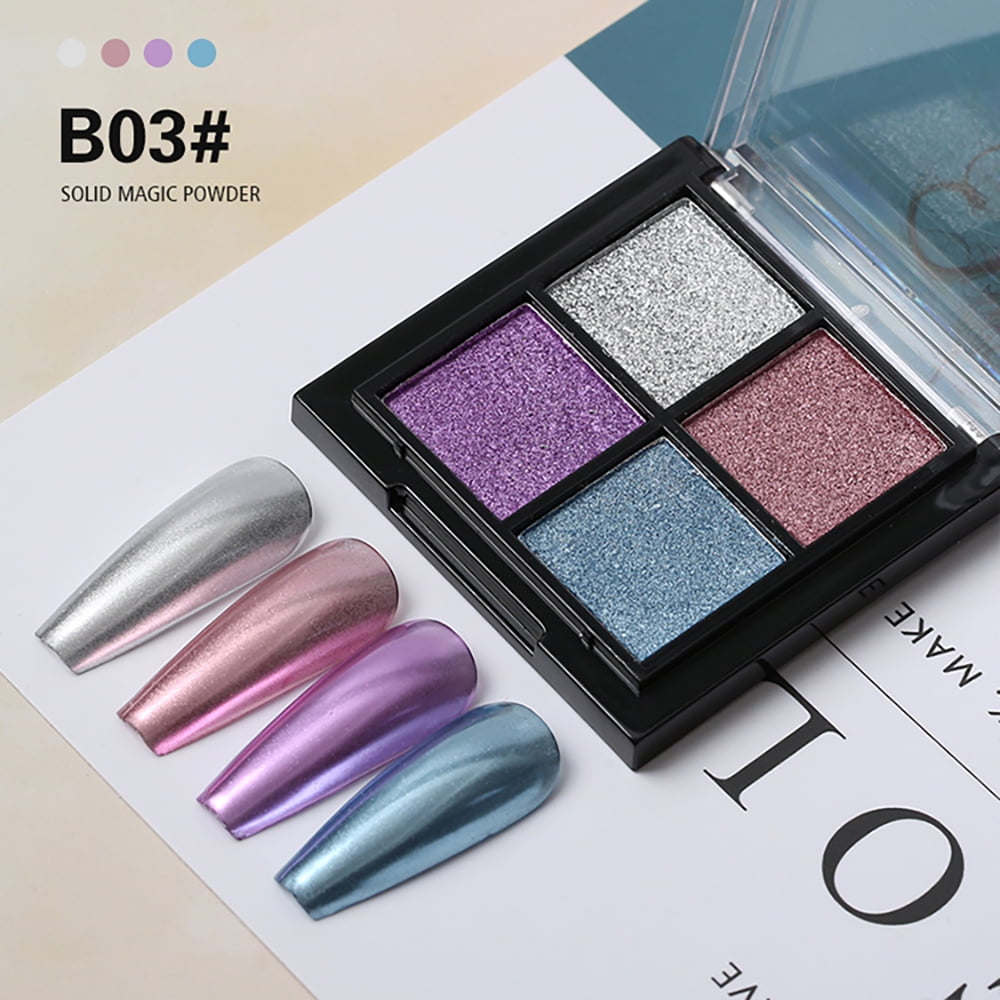 Gel in Fun Nail Art Four-Color Solid Magic Mirror Nail Powder, B03 ...