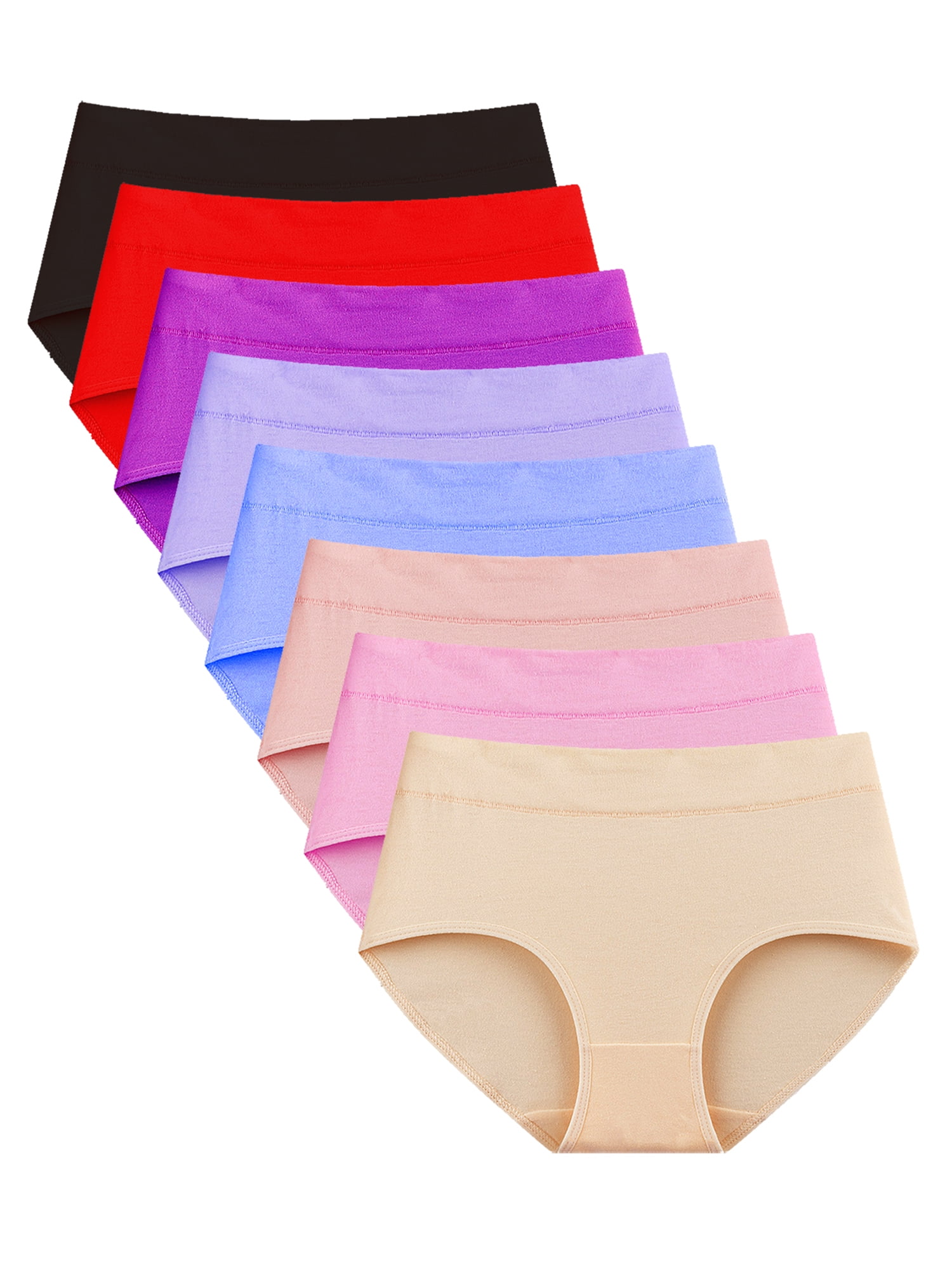 GaaiKei 8 Pack Women's Cotton Underwear Mid-Rise Stretch Breathable ...