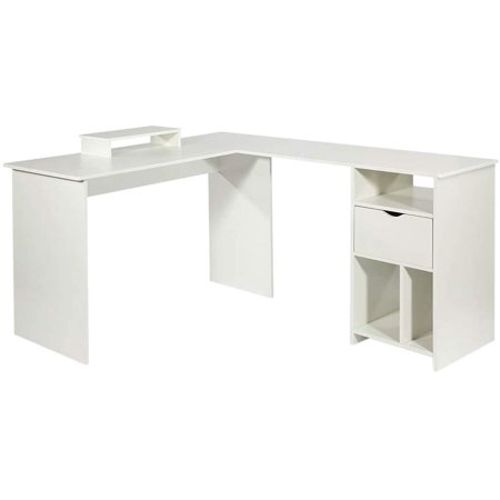 L-Shaped Office Computer Desk Large Corner Computer Desk with Monitor ...