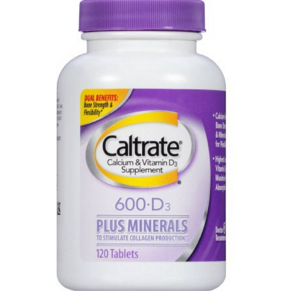 Caltrate Calcium And Vitamin D Plus Minerals 600 D3 120 Tablets Pack Of
