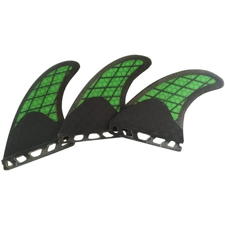 Surfing Fin Fiberglass Honeycomb G5 Black and Green Color Fins ...