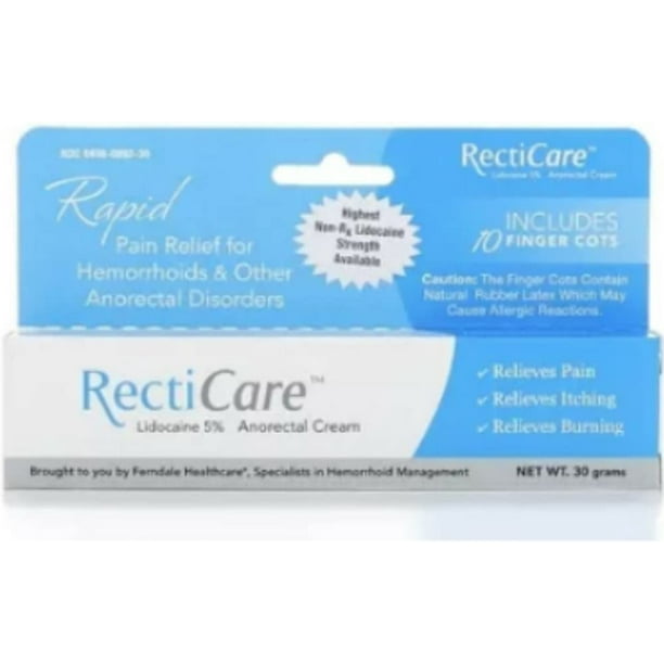 Recticare Anorectal Rapid Pain Relief Cream, 30 g - Walmart.com