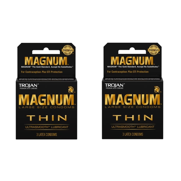 Trojan Magnum Thin Ultrasmooth Lubricant Large Size Condoms - 3 Ea, 2 ...