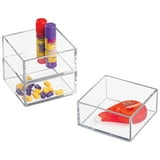 mDesign Plastic Square Desk Organizer for Office Desktop Drawers - 3 ...