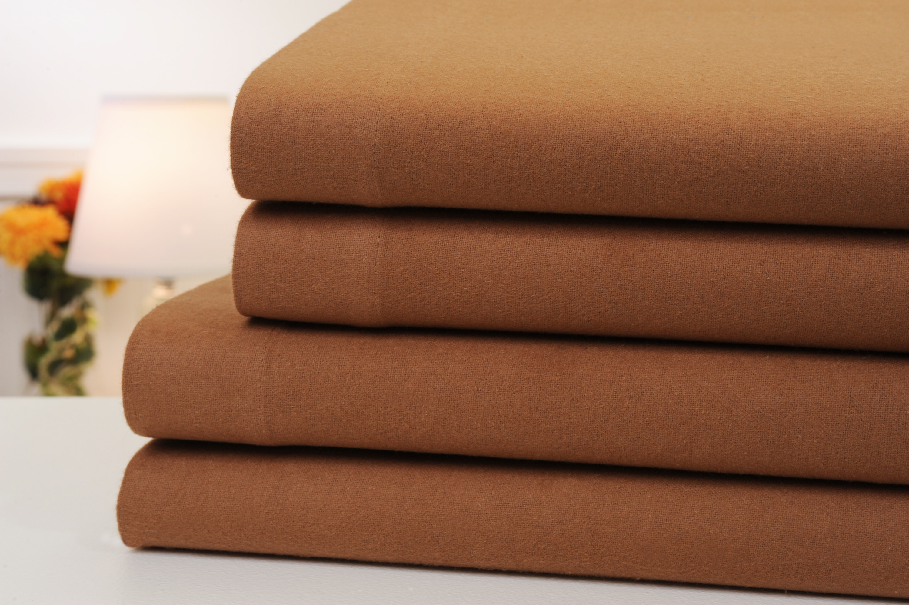 Bibb Home Solid Flannel 4 Piece Sheet Set - 6 Colors - White - Full ...