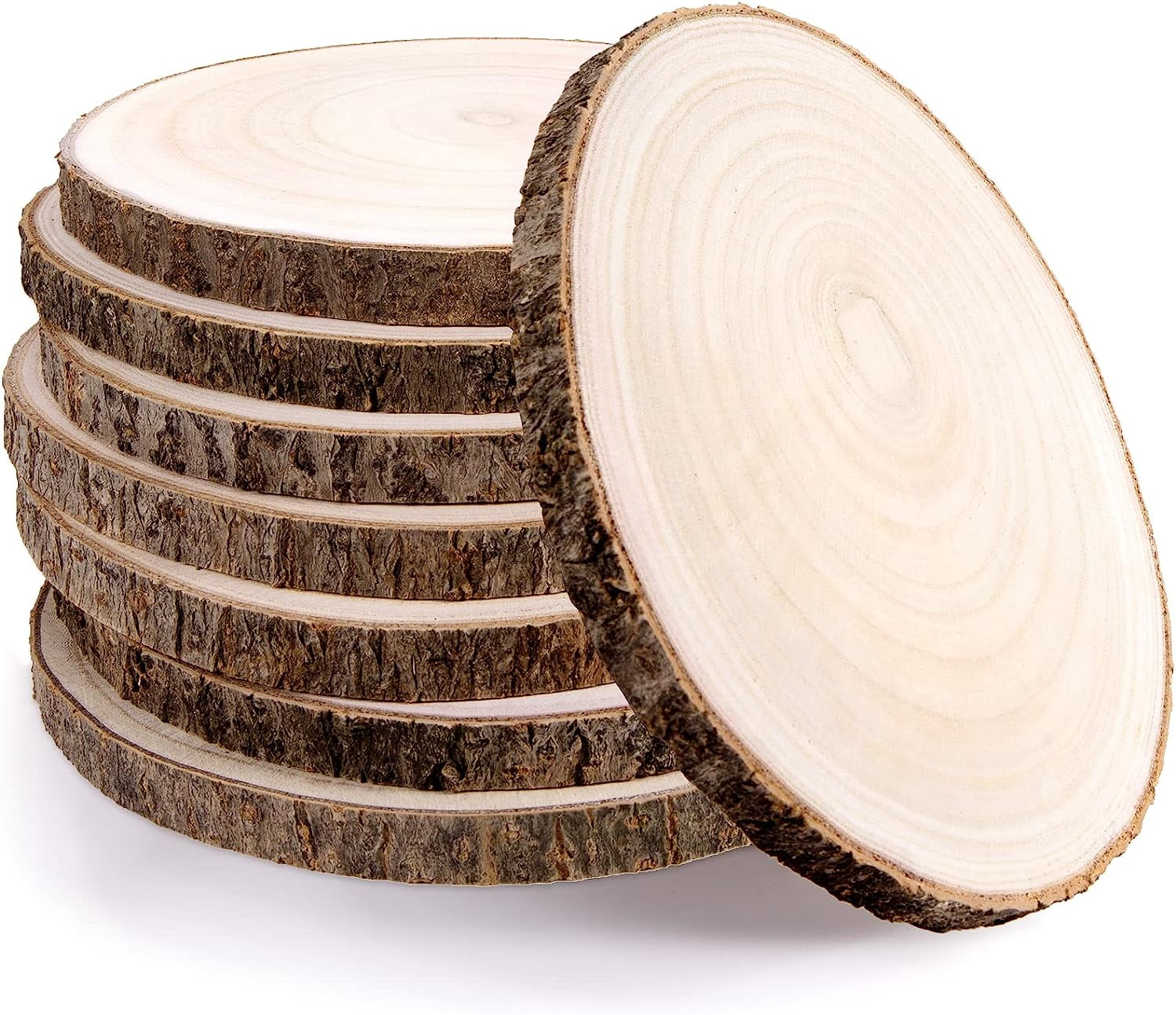Pllieay 8 Pack 8-9 Inch Round Rustic Wood Slices for Weddings, Table ...