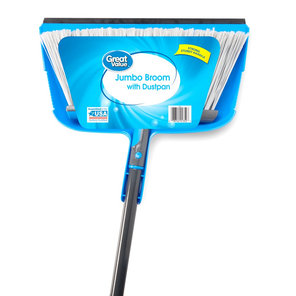 Great Value Jumbo Broom with Dustpan - Walmart.com - Walmart.com
